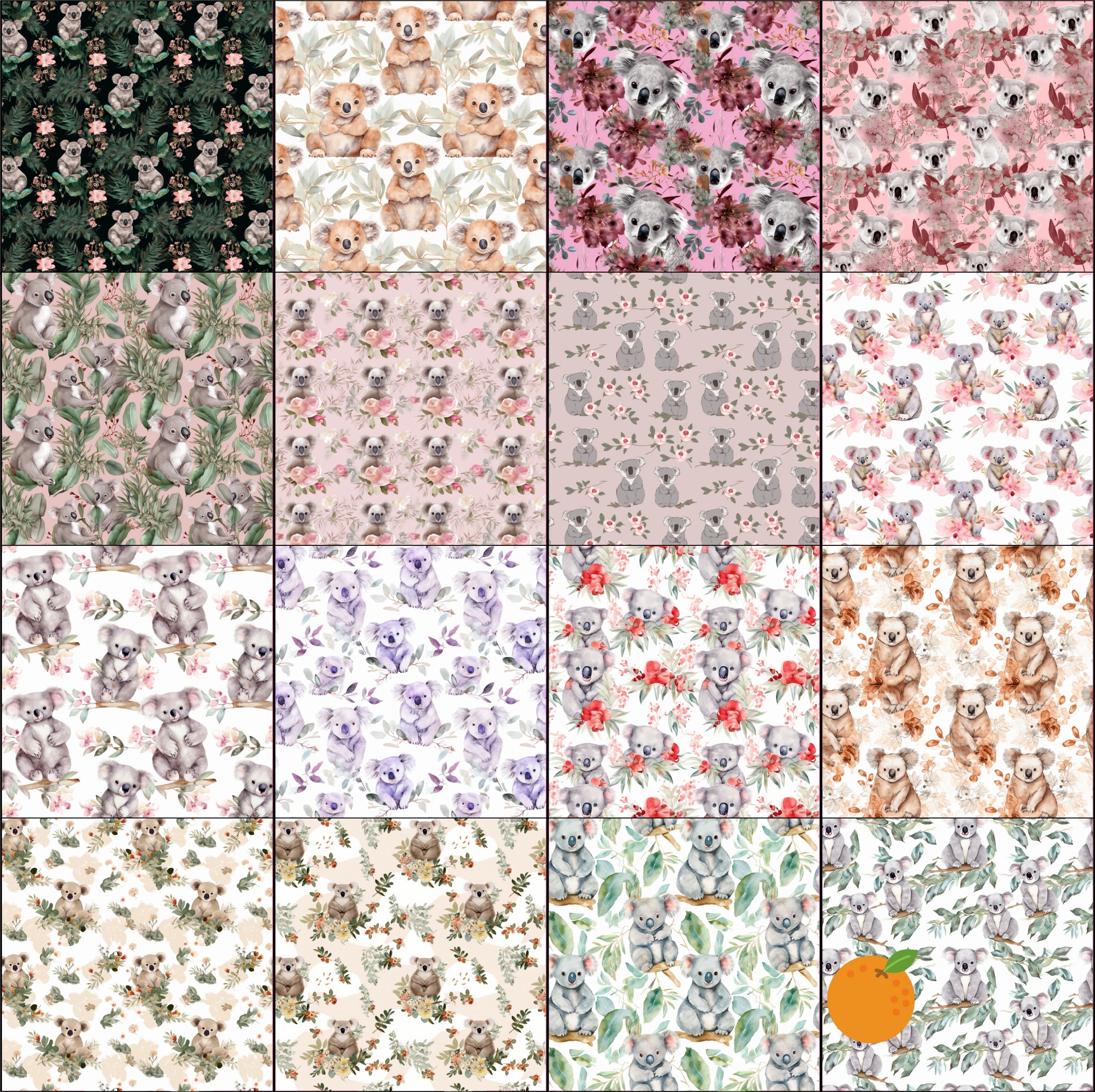 Koala Digital Papers | 16 Koala Bear Digital Papers Volume 1 | Cute ...