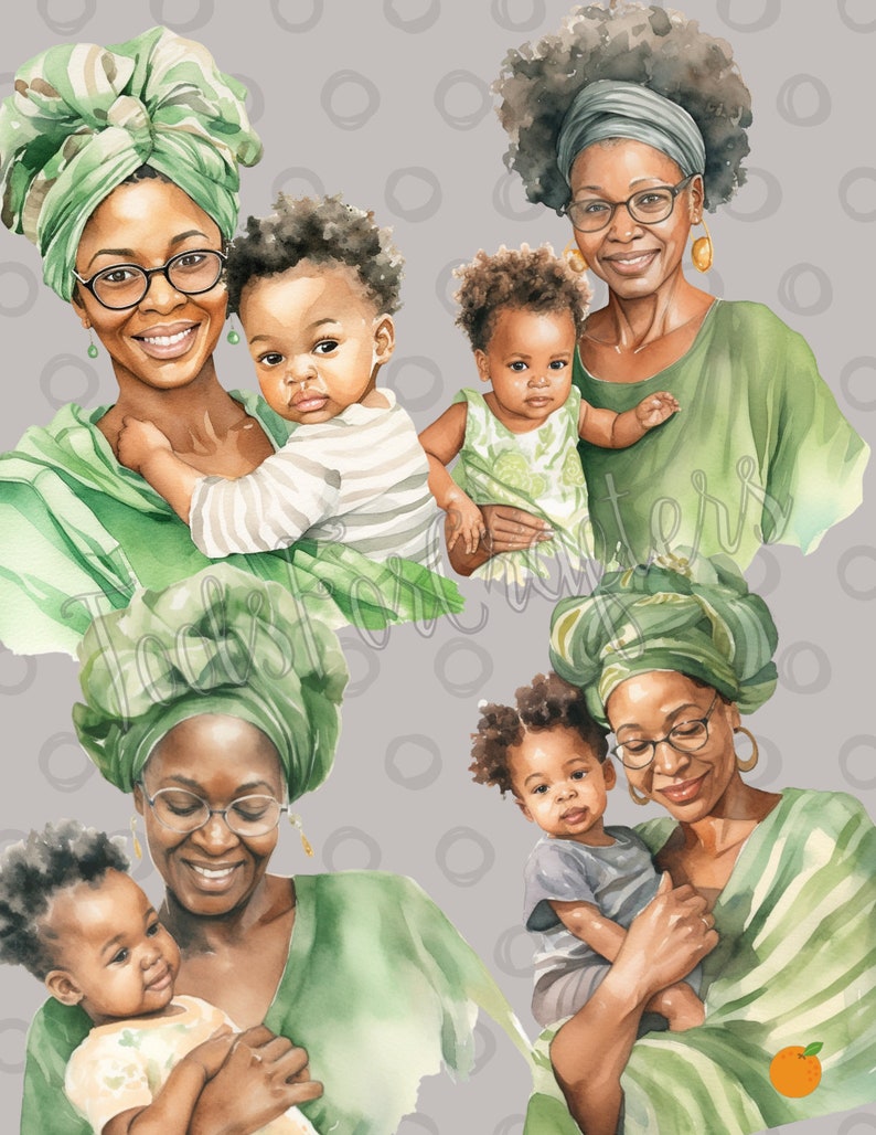 Mothers Day | Black Grandmother Holding Grandbaby Clipart 20 High ...