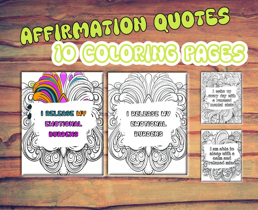Girl Coloring Pages With Positive Affirmations, Printable Inspirational ...