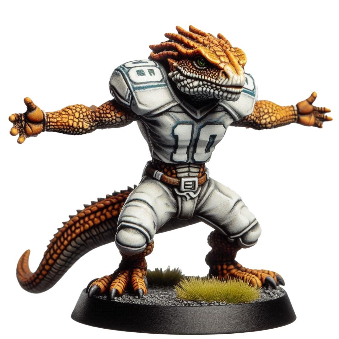 Lizardman Linebacker STL – Fantasy Football Miniature for Tabletop ...