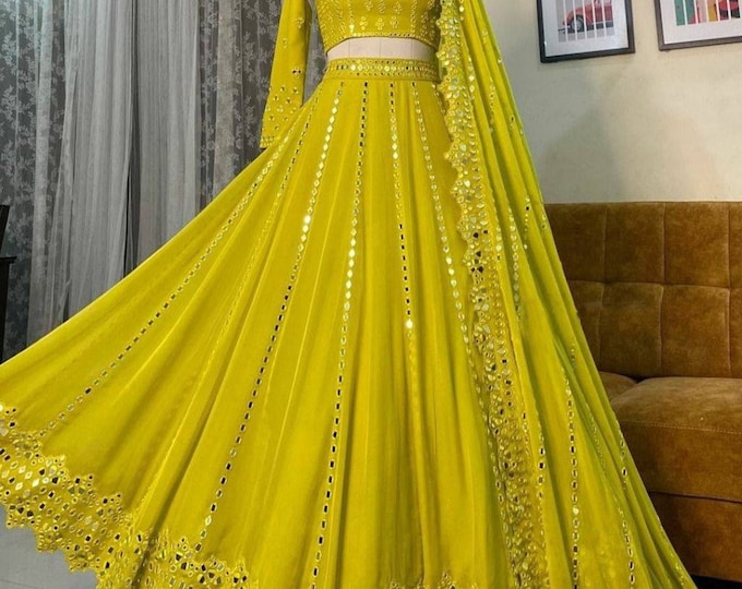 Haldi or Jaggo Wedding Lehenga Choli for Women Designer Bollywood ...