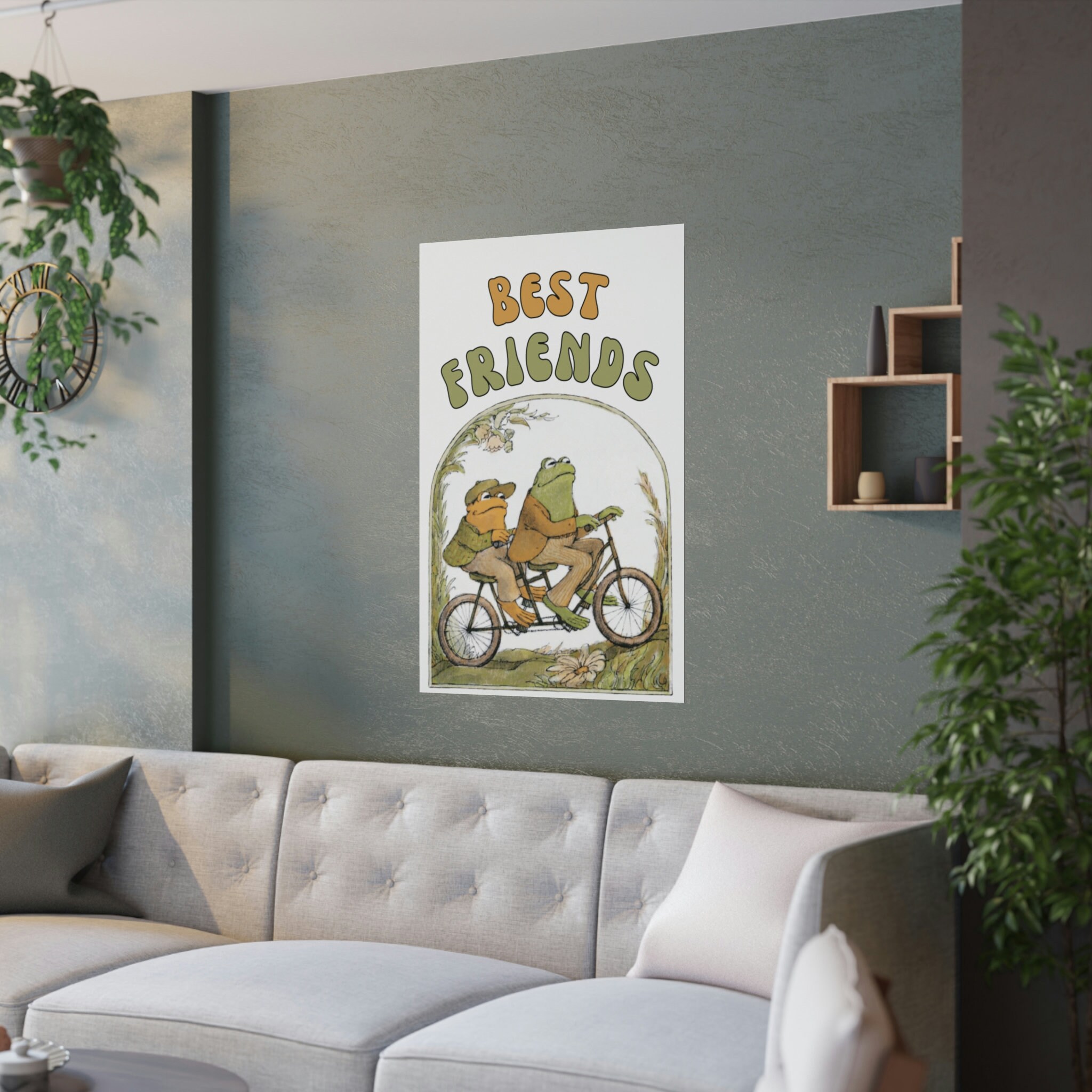 Frog and Toad Poster Boho Hippie Poster Best Friends Poster - Etsy