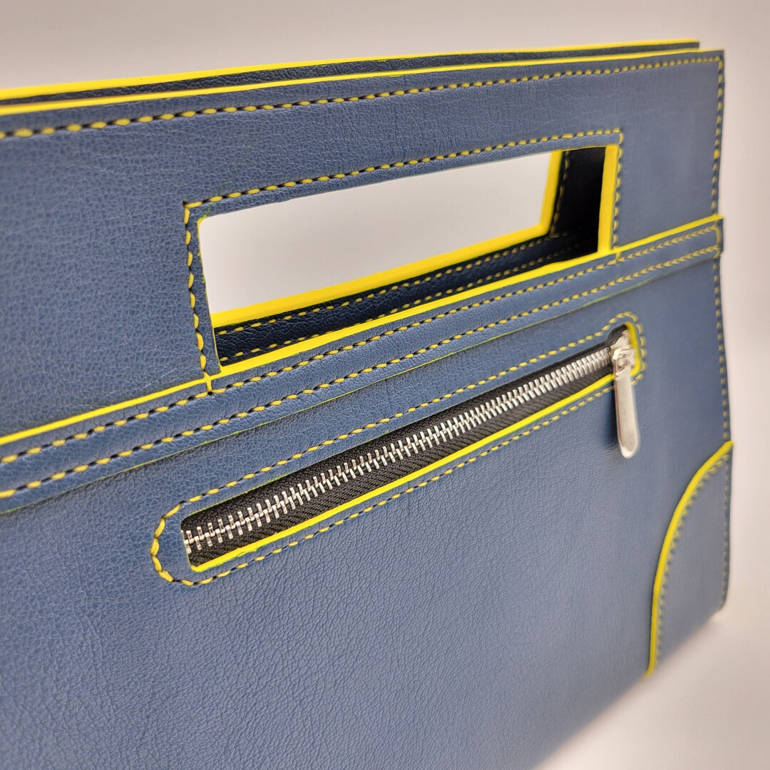 Sophie - Top Handle Blue Handbag With Leather Adjustable Cross Body ...