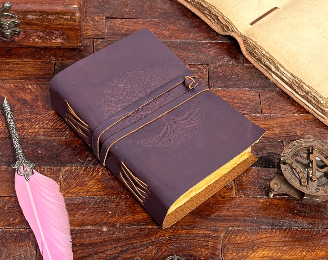 Tree of Life - Leather Grimoire Handmade Leather Journal With Vintage ...