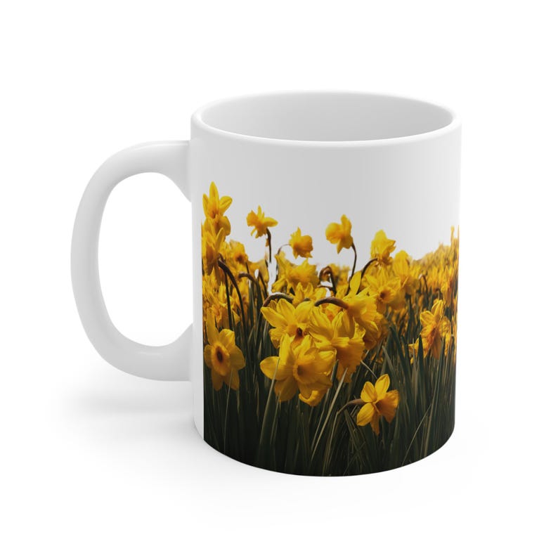 Daffodil Floral Coffee Mug, Spring Garden Kitchen Decor - Etsy