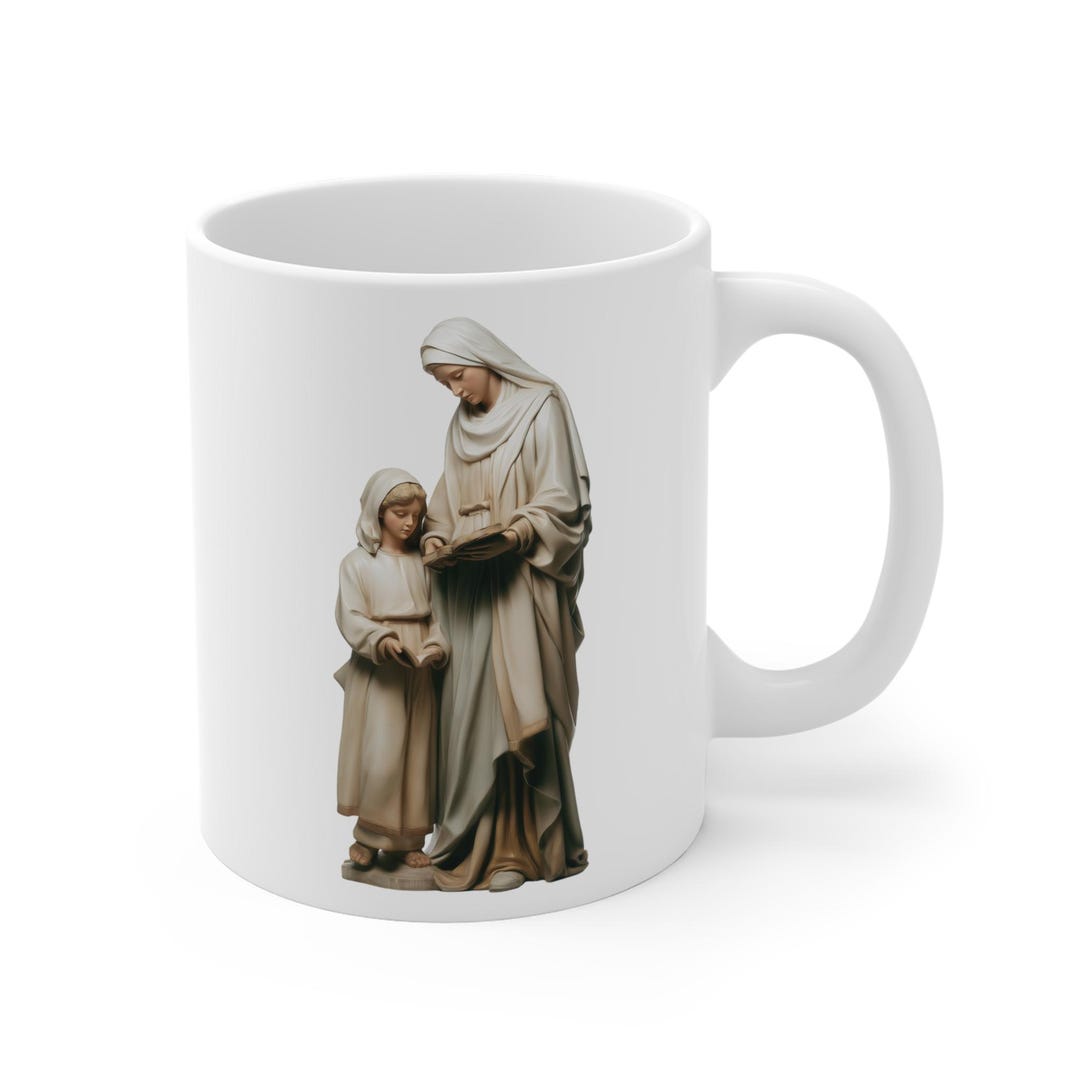 Religious Prayer Mug, Patron Saint Anne, Catholic Devotional Coffee Cup ...