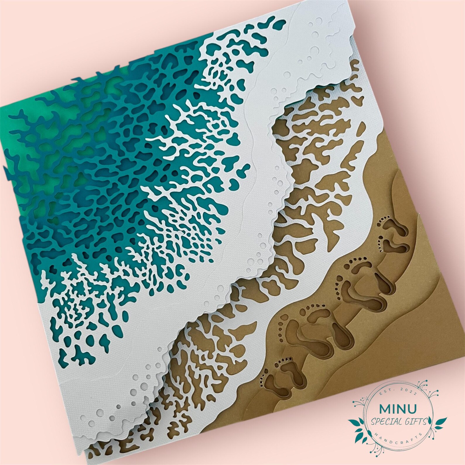 Family Footprints 3D Shadow Box for Beach Lovers Gift for Any Occasion ...