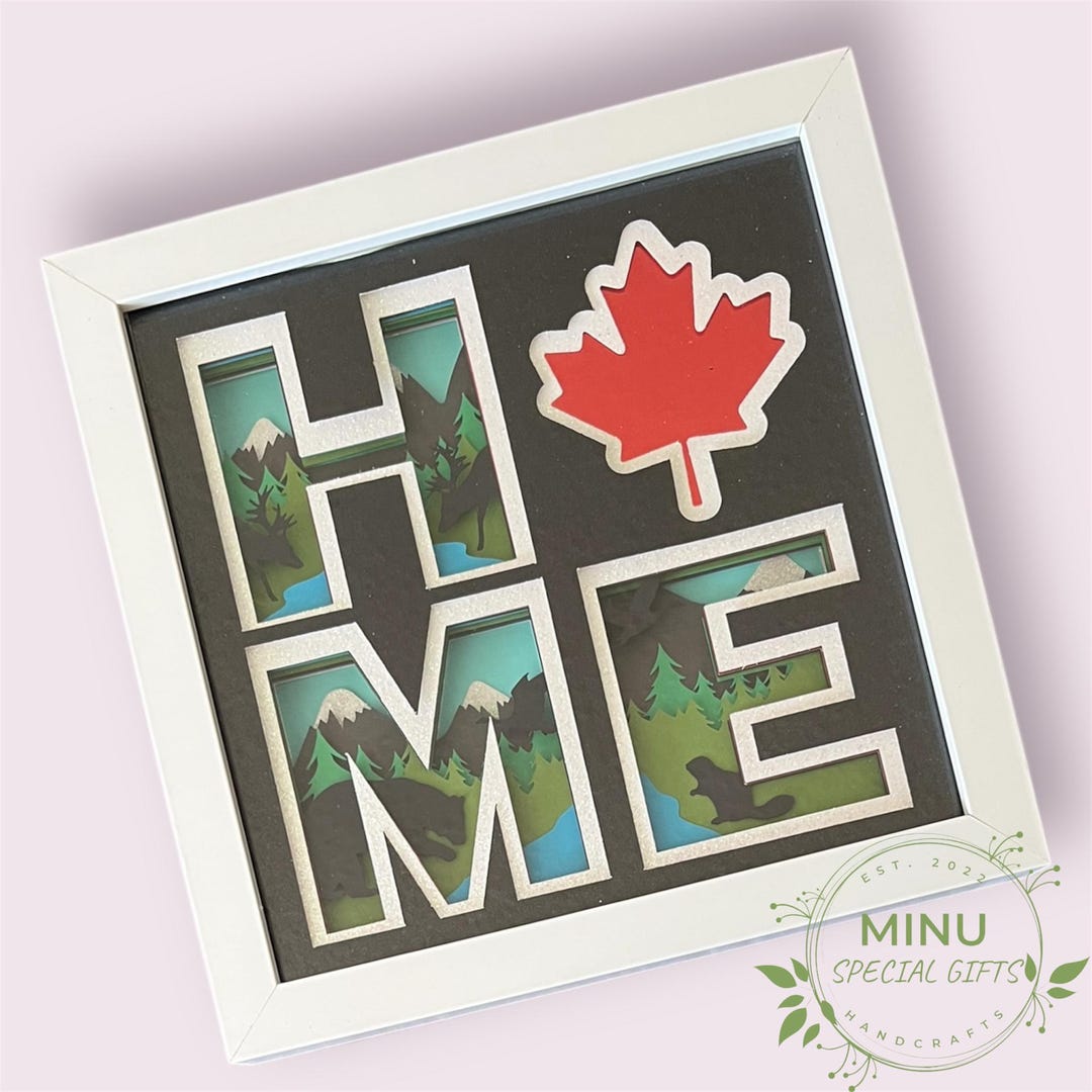 Canadian HOME Wall Art Maple Leaf Gift for Anniversary Present for New ...