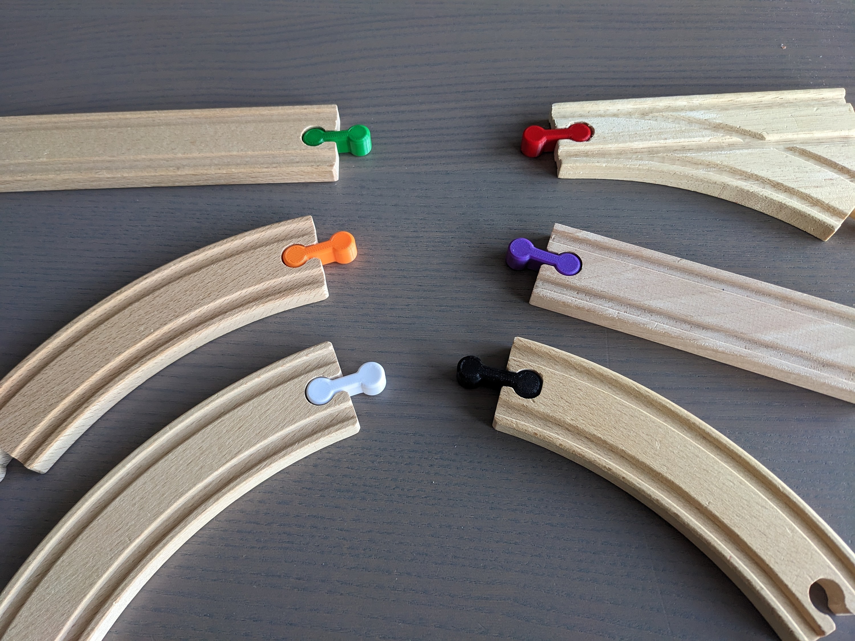 Connecting Pieces Wooden Railway Rail Connectors / Brio, Ikea, Lidl ...