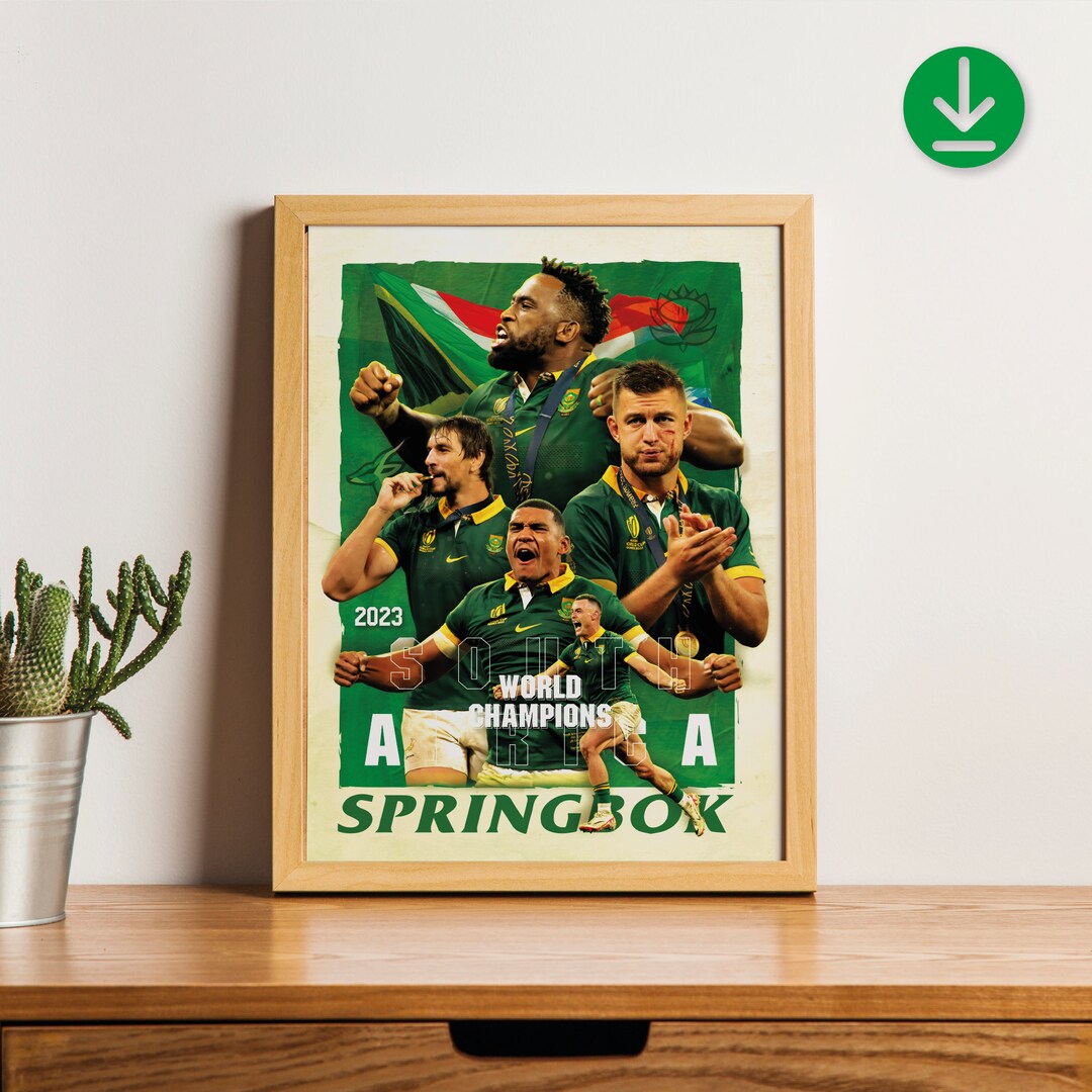 Sport Design South Africa Springbok Rugby World Champions Poster Print ...