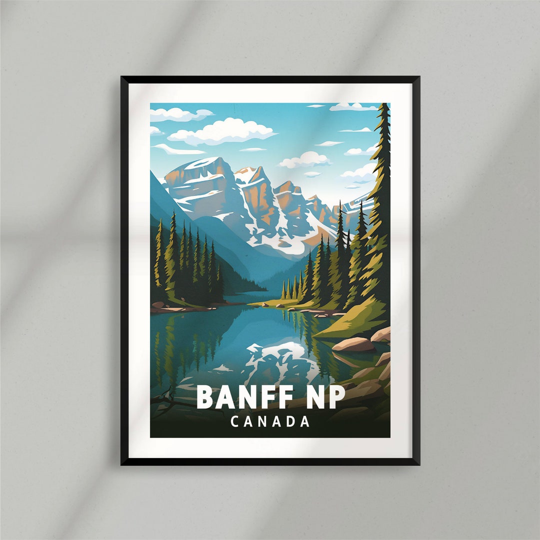 Banff National Park Canada Moraine Lake Poster Minimalist Nature Poster ...
