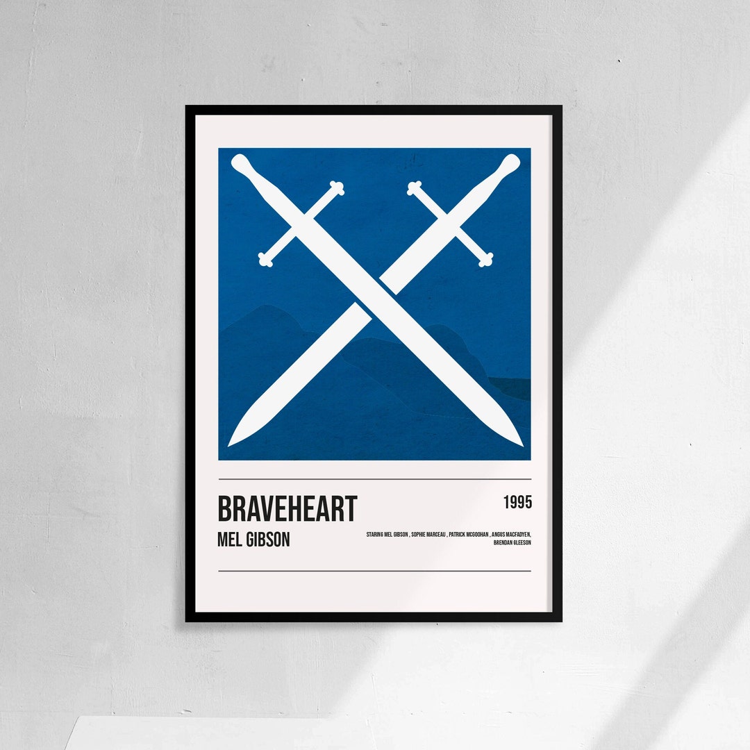Braveheart Movie Poster Minimalist Print Art Mel Gibson - Etsy