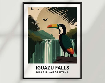 Iguazu Falls Travel Poster Argentina Print - Etsy