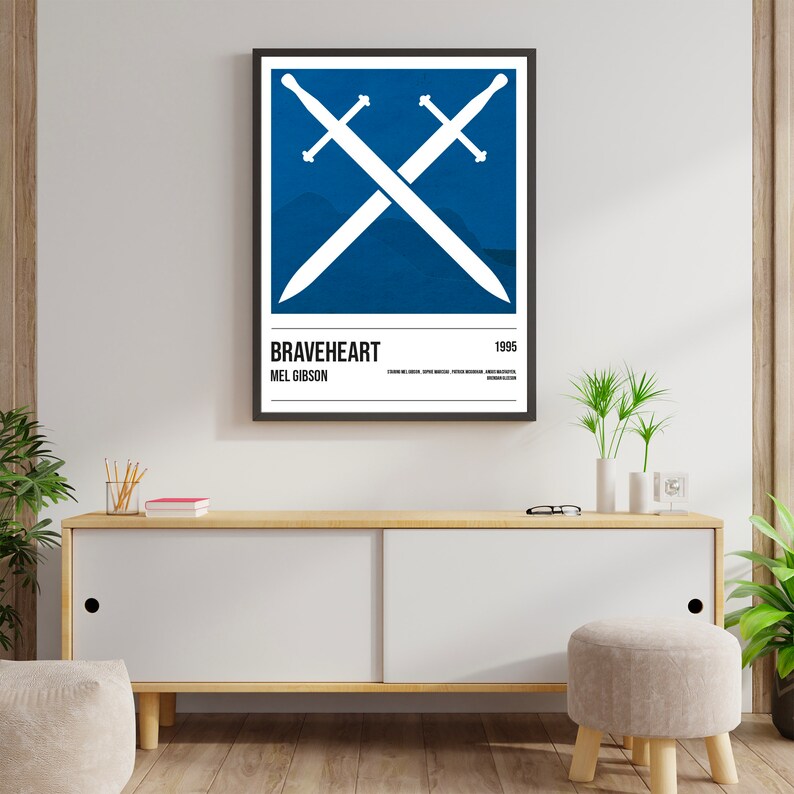 Braveheart Movie Poster Minimalist Print Art Mel Gibson - Etsy