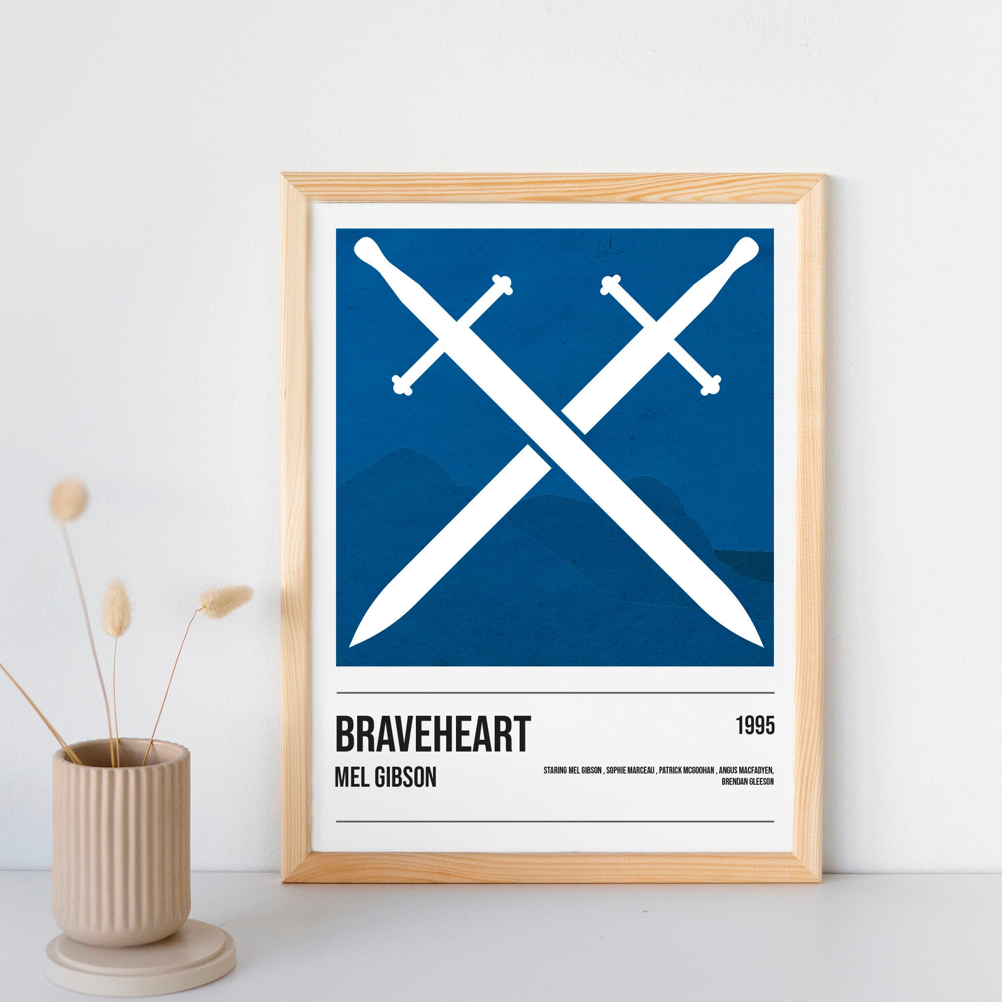 Braveheart Movie Poster Minimalist Print Art Mel Gibson - Etsy