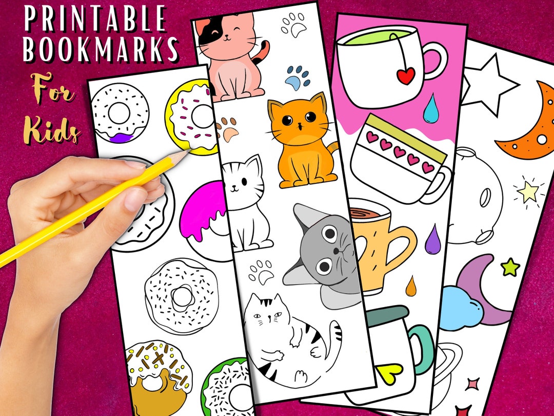 Cute Bookmarks, Coloring Bookmarks for Kids, Classroom Students ...