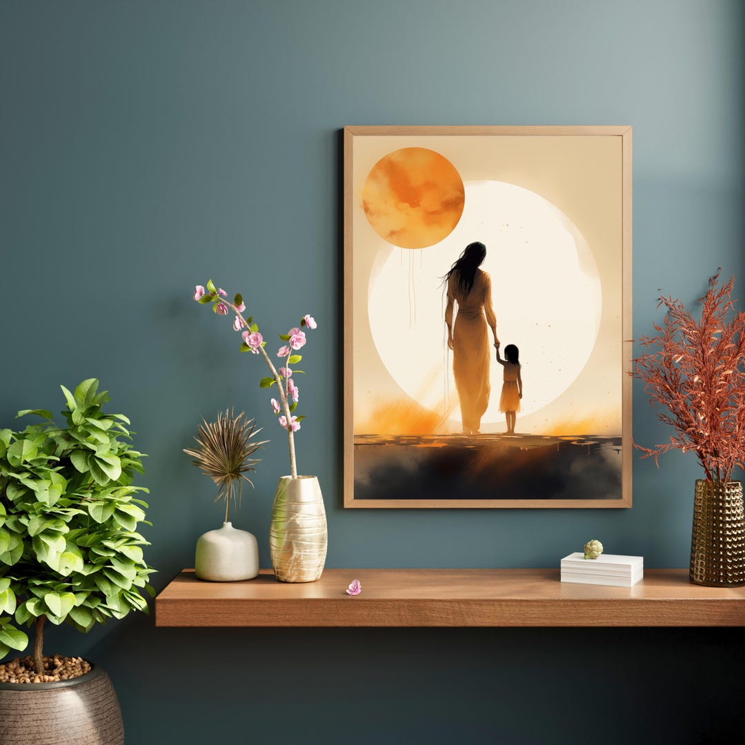 Inner Child Spiritual Wall Art— Minimalist Mother & Child Healing Print ...