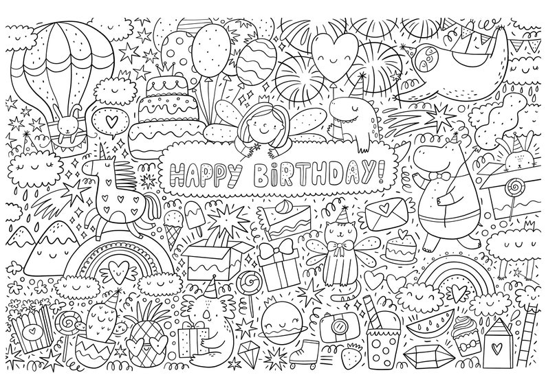 9 GIANT Printable Colouring Posters. Downloadable Coloring Pages for ...