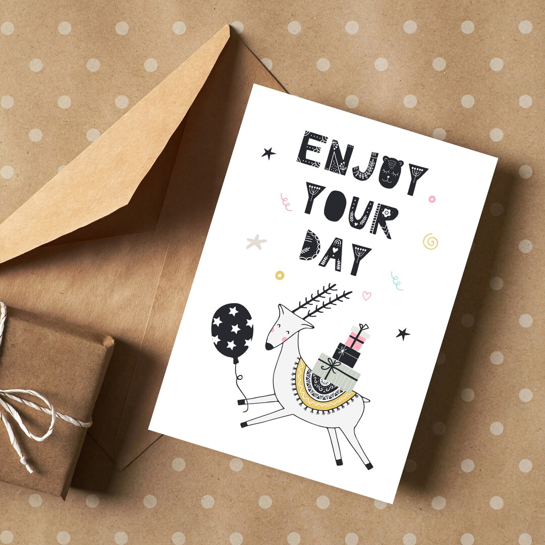 Printable Birthday Card, Kids Birthday Card, Cute Cards, Digital ...