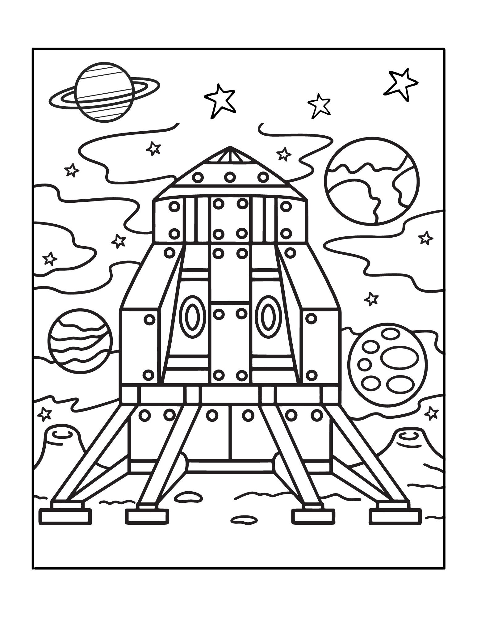 26 Astronaut /outer Space Printable Colouring Pages for Kids ...