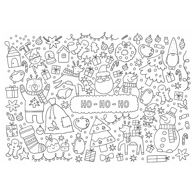 8 GIANT CHRISTMAS Printable Colouring Posters. Coloring Pages for Kids ...