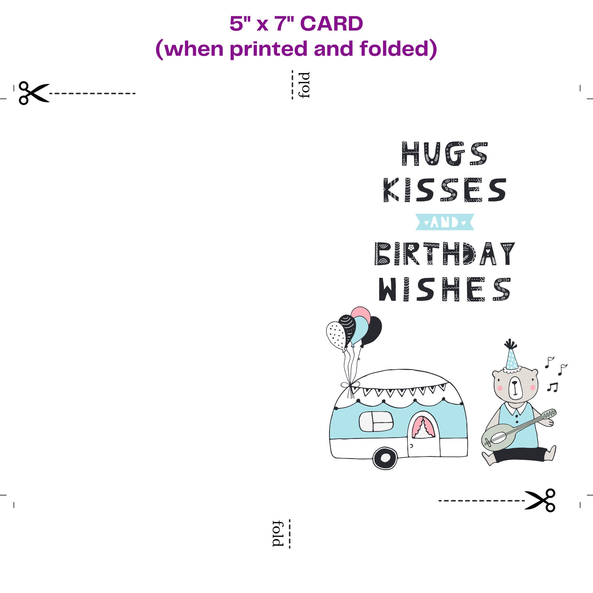 Happy Birthday, Printable Birthday Card, Kids Birthday Card, Digital ...