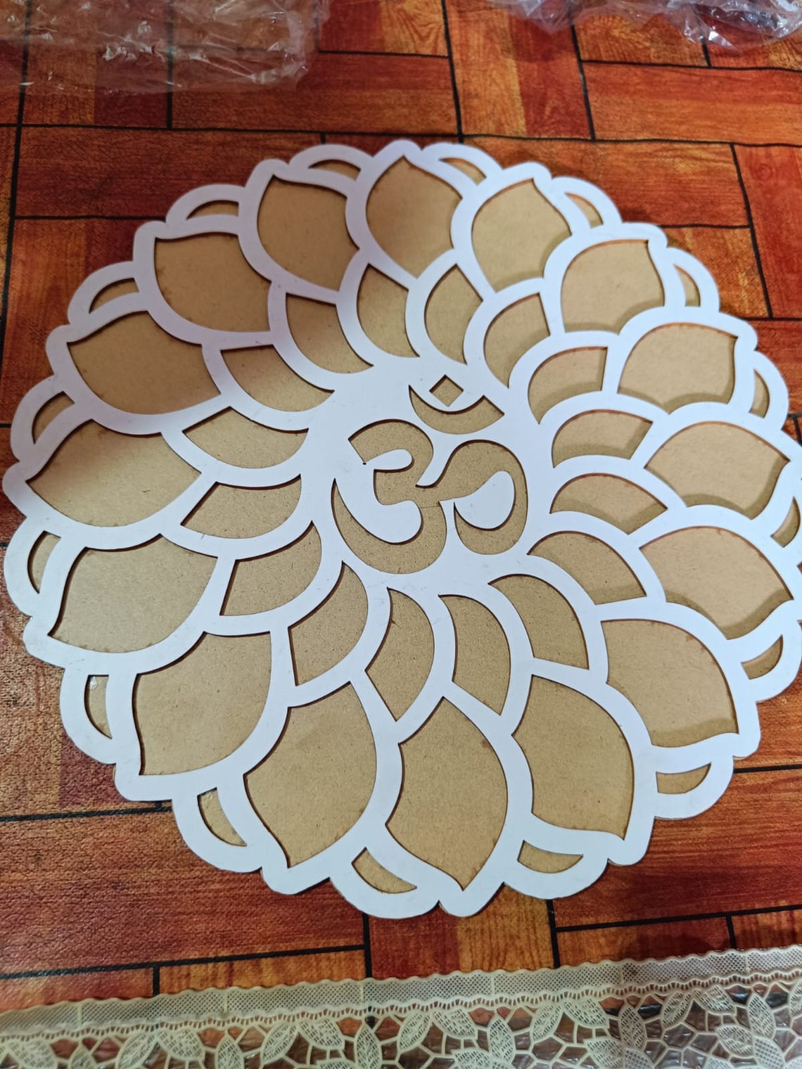 Set of 2 Resuable Rangoli Template Mat With Wooden Base /mdf Rangoli ...