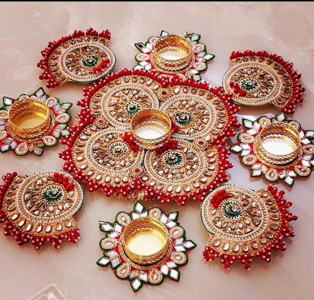 Aesthetic Kundan Rangoli Set for Diwali Pooja Decor Festive - Etsy