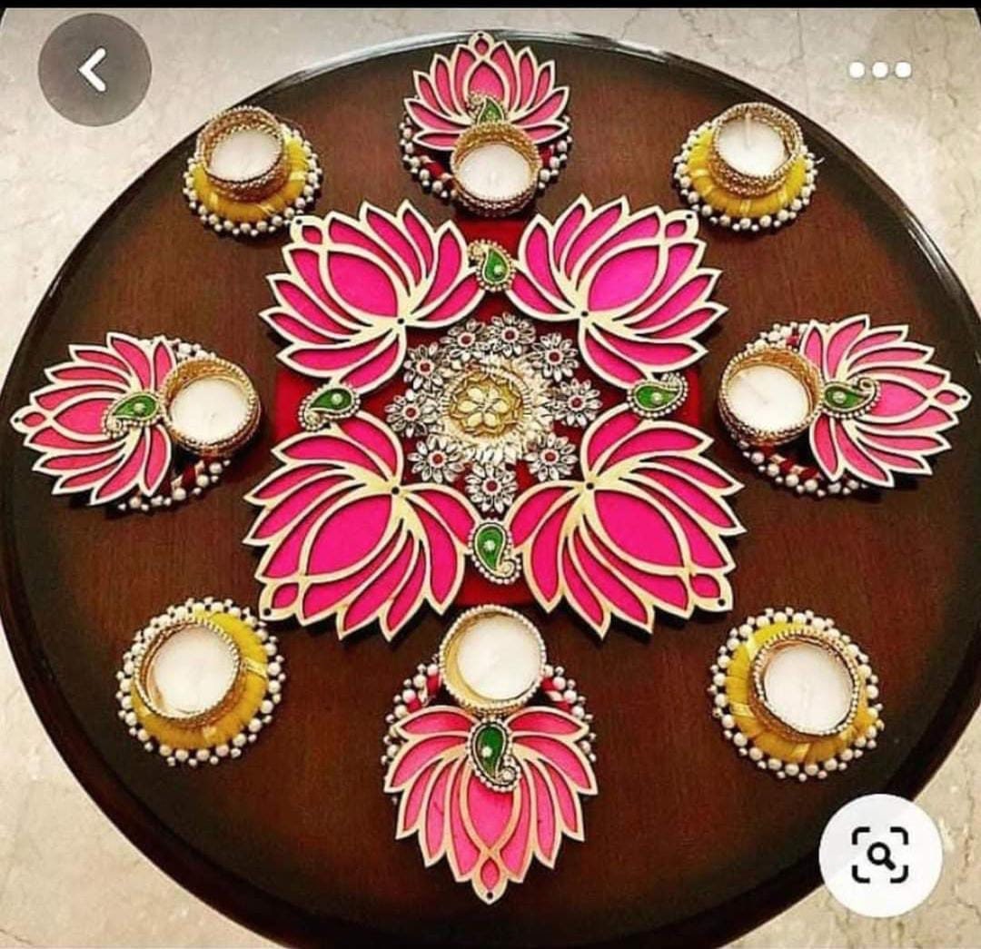 Rangoli ,pooja Decoration, Ganesh Chaturthi, Ganpati Decor, Diwali ...