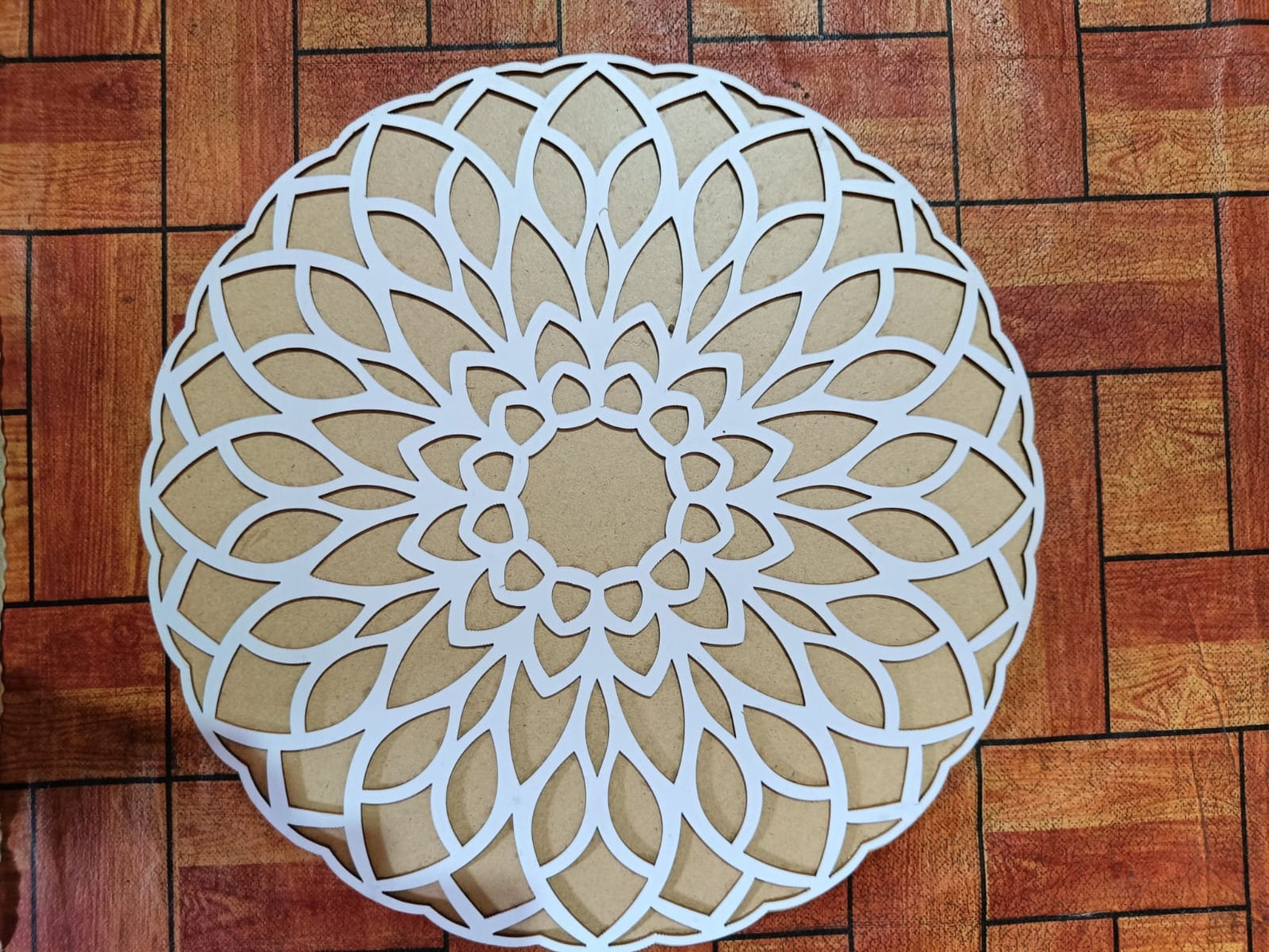 Set of 2 Resuable Rangoli Template Mat With Wooden Base /mdf Rangoli ...