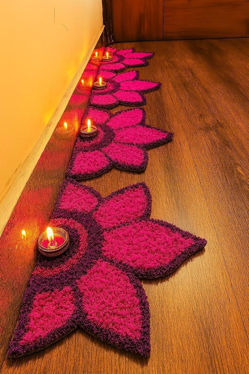 Washable Foldable Reusable Rangoli Mat for Diwali Decoration Mats for ...