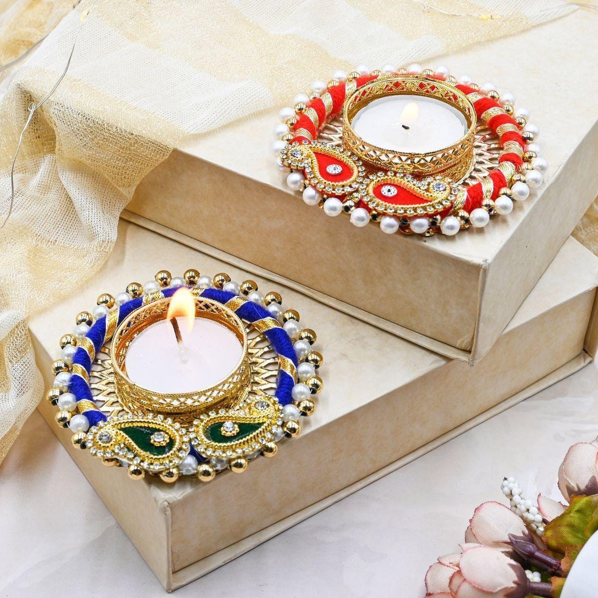 Diwali Tea Light Holders or Diya for Diwali or Navratri Pooja Home ...