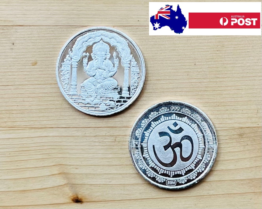 999 Pure Silver Ganesha Ji Ganpati Ji Twenty Gram Coin 20-grams Coin - Etsy