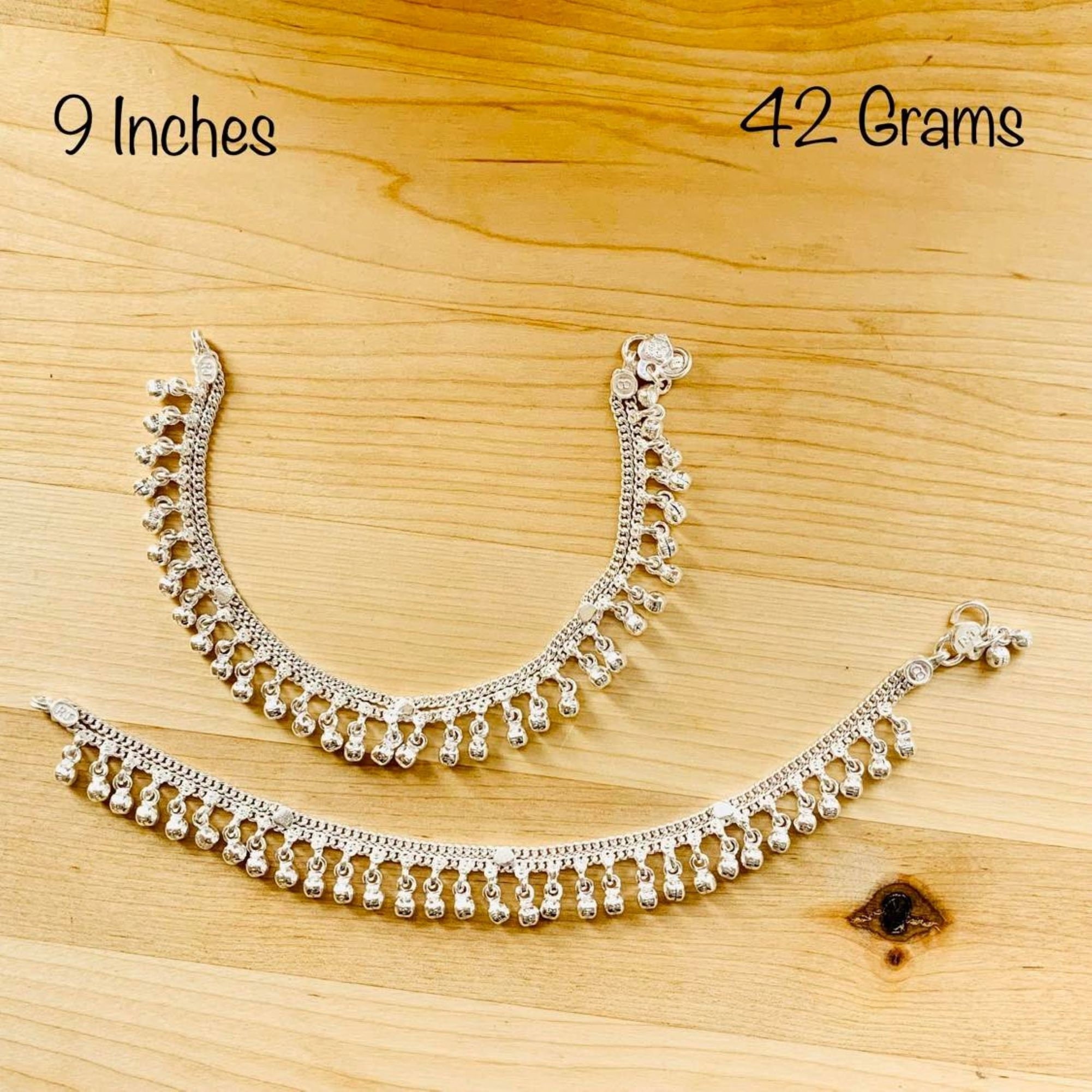 9 Pure Solid Silver Anklet 925 Silver Purity 22k Silver Silver Jewelry ...