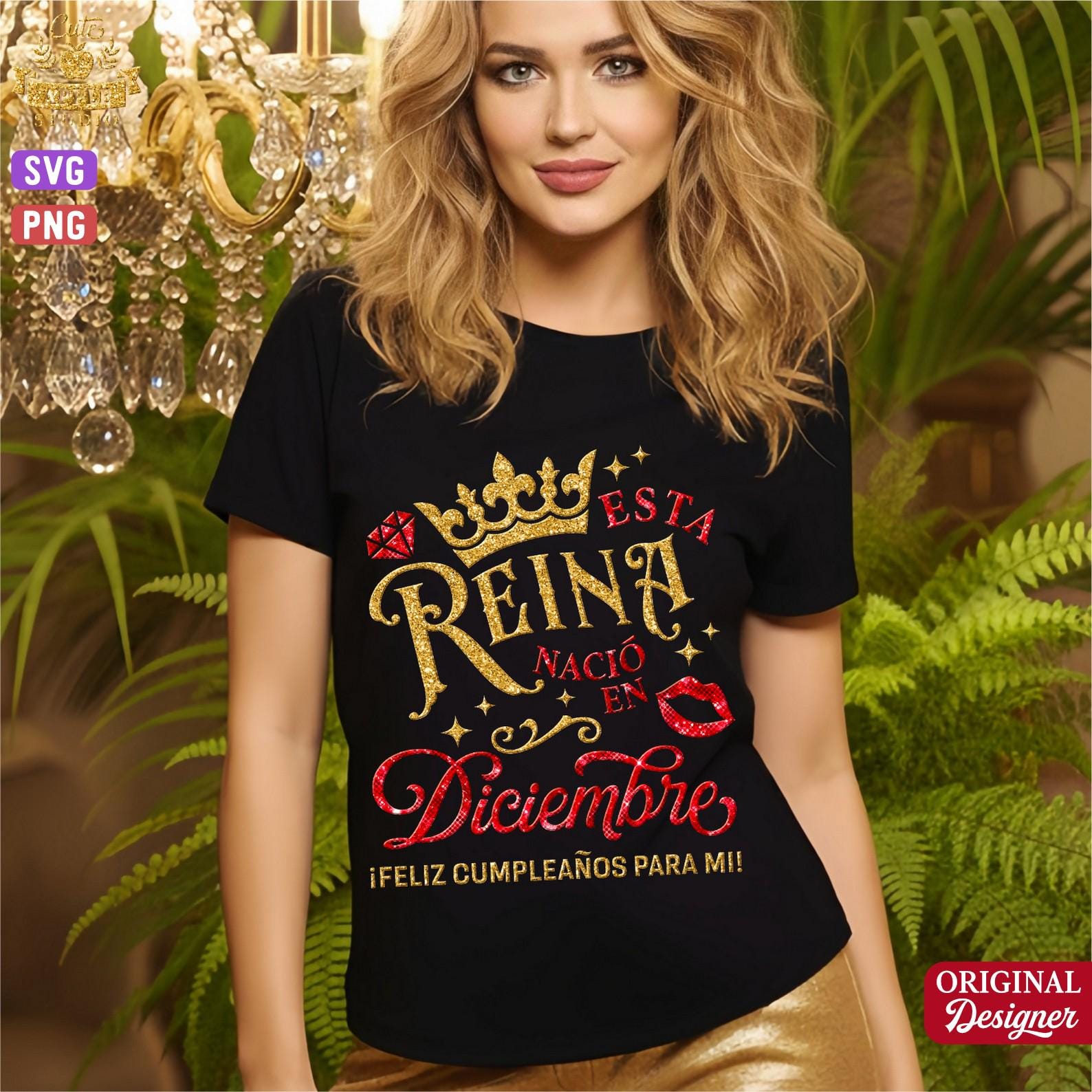 Esta Reina Nacio En Diciembre Png Svg, Una Reina, Spanish Birthday Svg ...