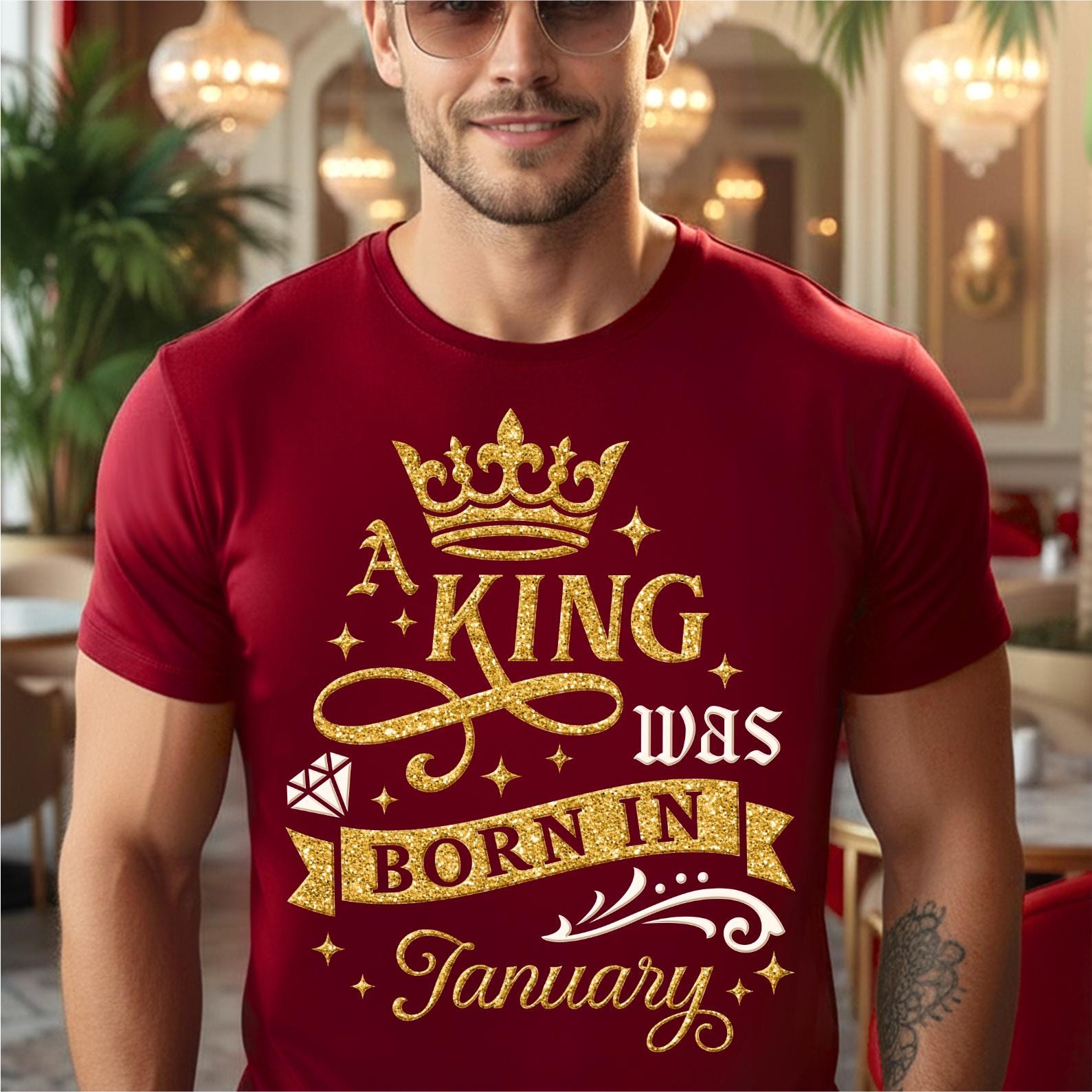A King Was Born in January Svg Png, January Birthday Mens Png, January ...