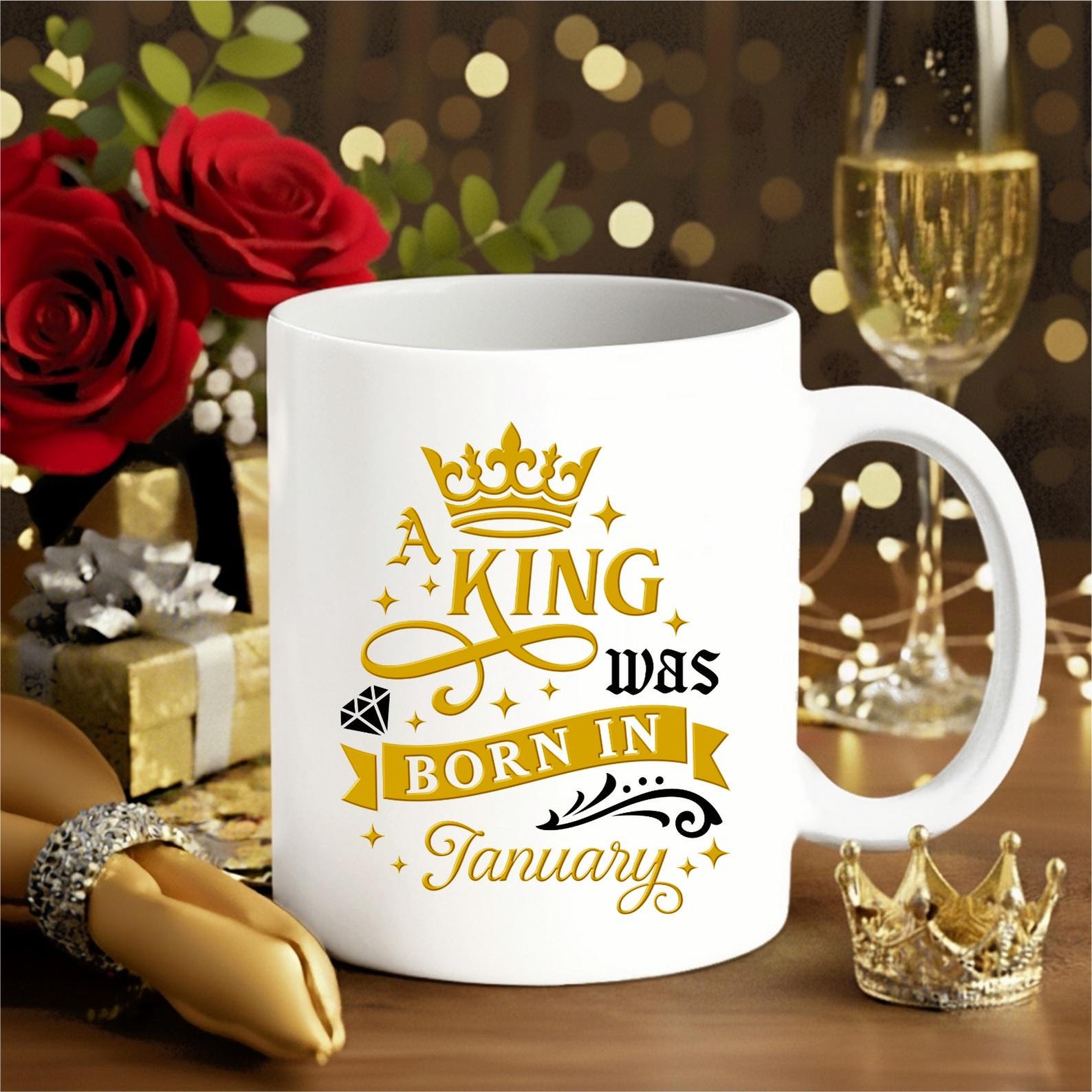 A King Was Born in January Svg Png, January Birthday Mens Png, January ...