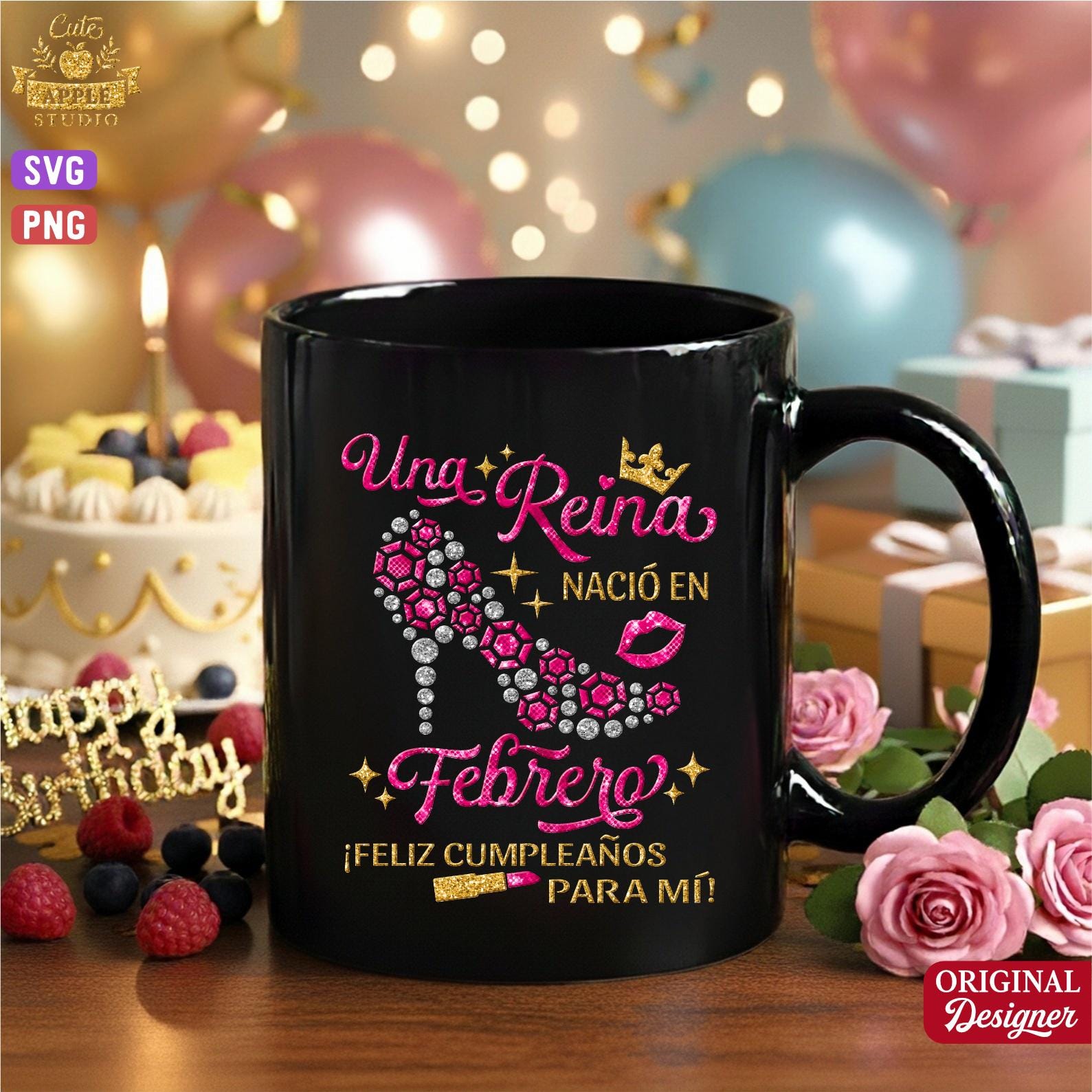 Una Reina Nacio En Febrero Png Svg, Cumpleanos Svg, Latina Svg, Spanish ...
