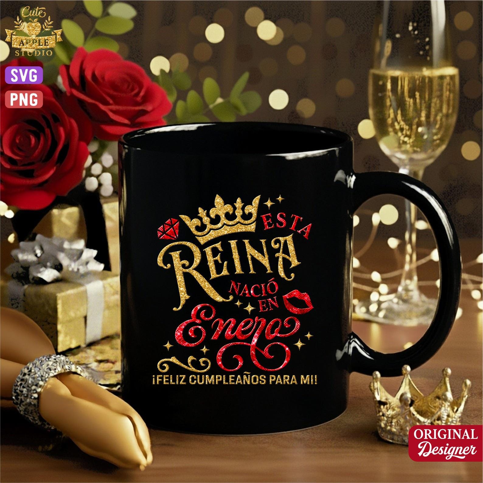 Esta Reina Nacio En Enero Png Svg, Una Reina, Spanish Birthday Svg ...
