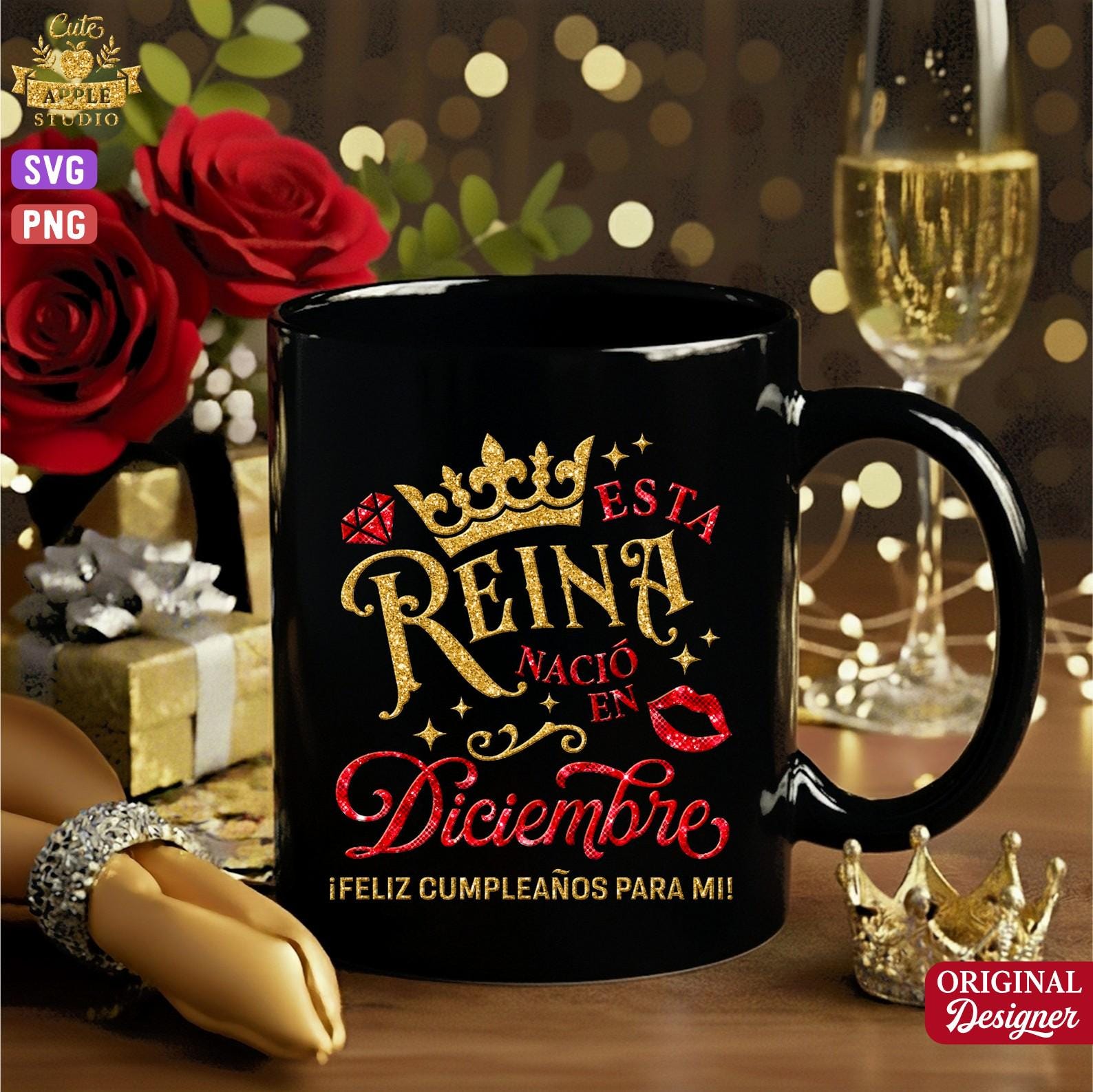 Esta Reina Nacio En Diciembre Png Svg, Una Reina, Spanish Birthday Svg ...