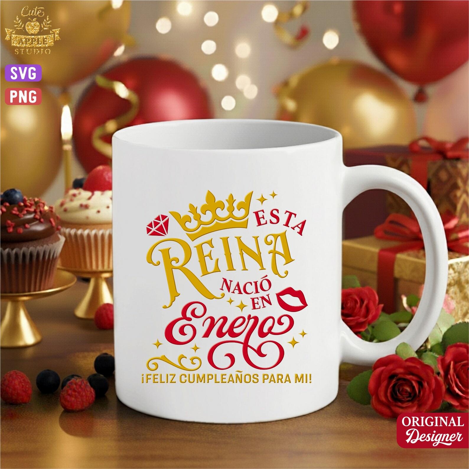 Esta Reina Nacio En Enero Png Svg, Una Reina, Spanish Birthday Svg ...