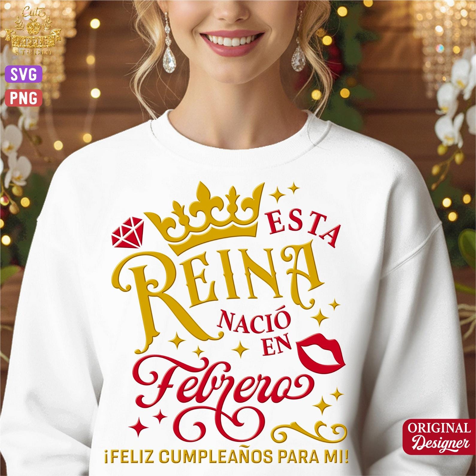 Esta Reina Nacio En Febrero Png Svg, Una Reina, Spanish Birthday Svg ...