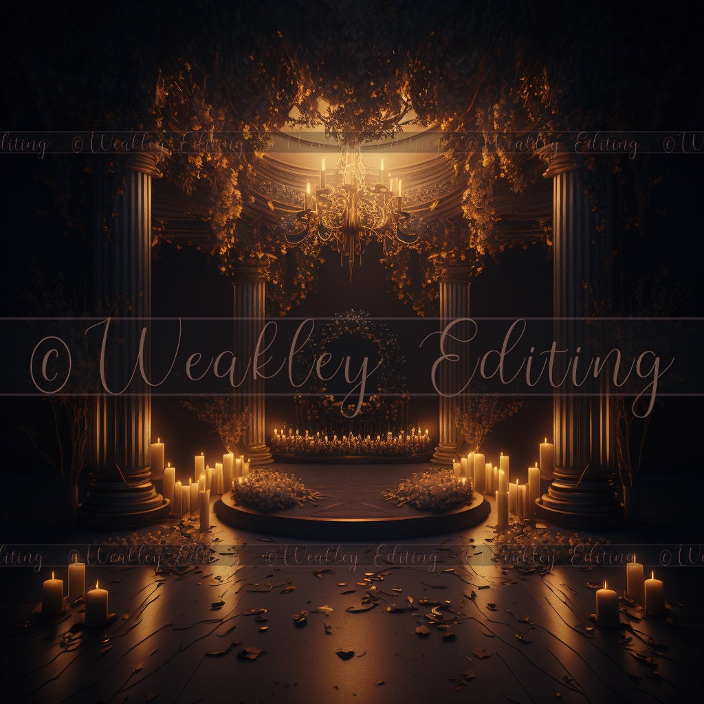 Candlelit Room, Digital Backdrop, Magical Room Digital Background ...