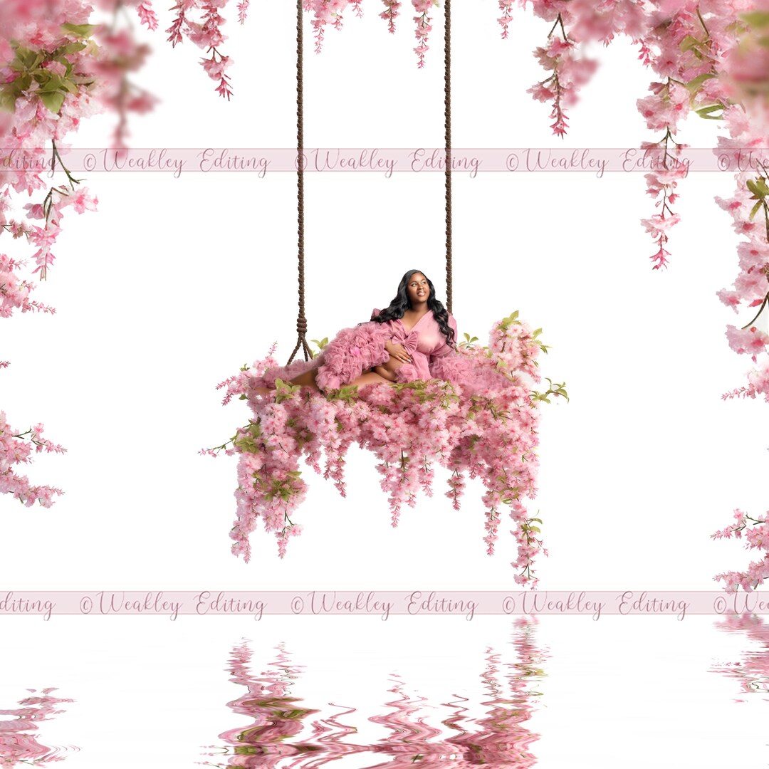 Floral Swing Digital Backdrop: Photography Background (PNG 6904x6904px ...