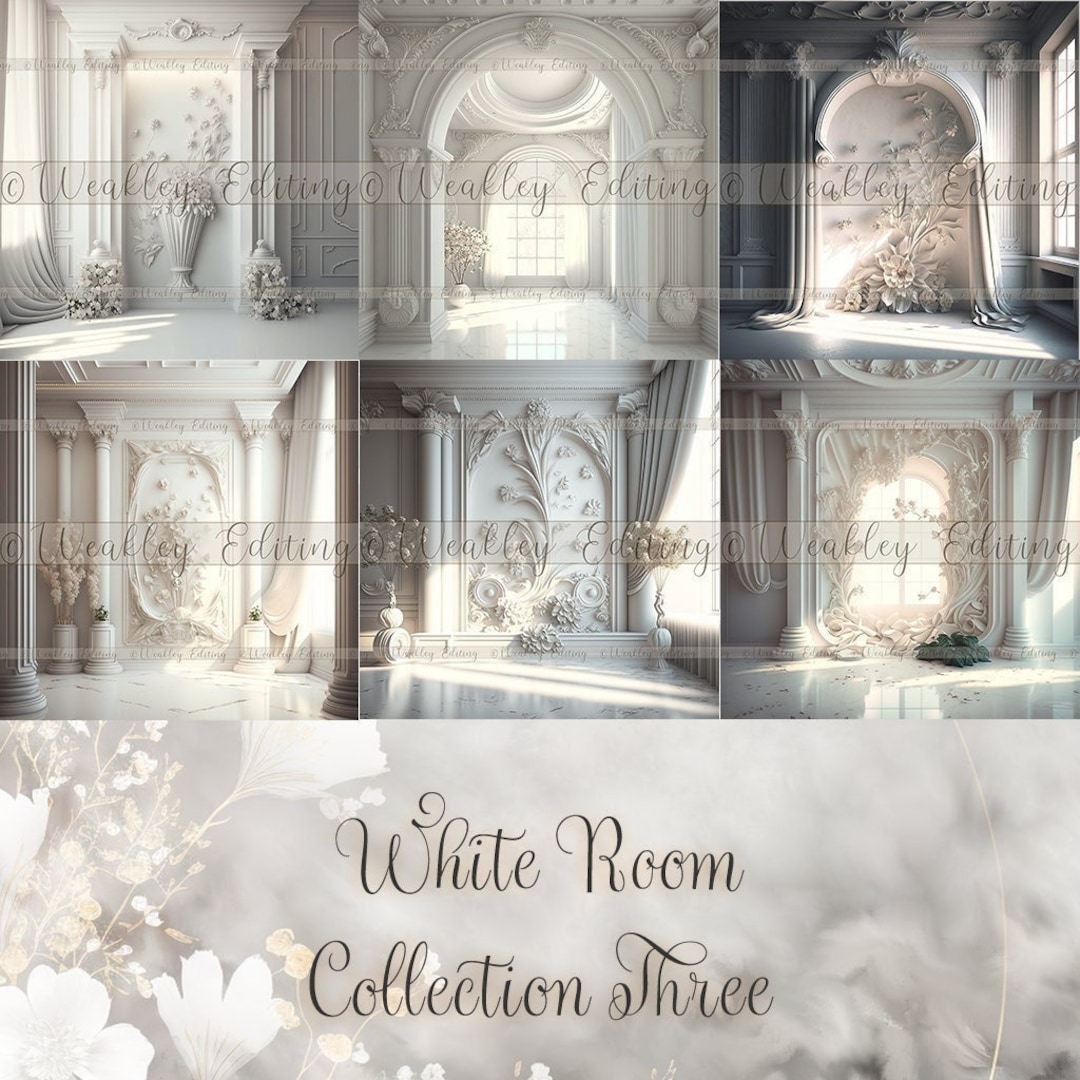 White Room, Digital Backdrop, White Room Digital Background, White ...