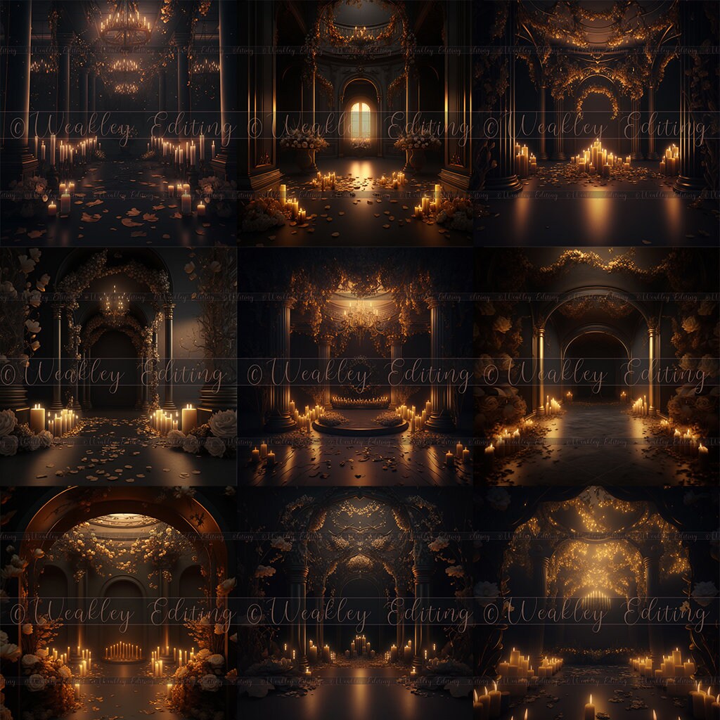 Candlelit Room, Digital Backdrop, Magical Room Digital Background ...