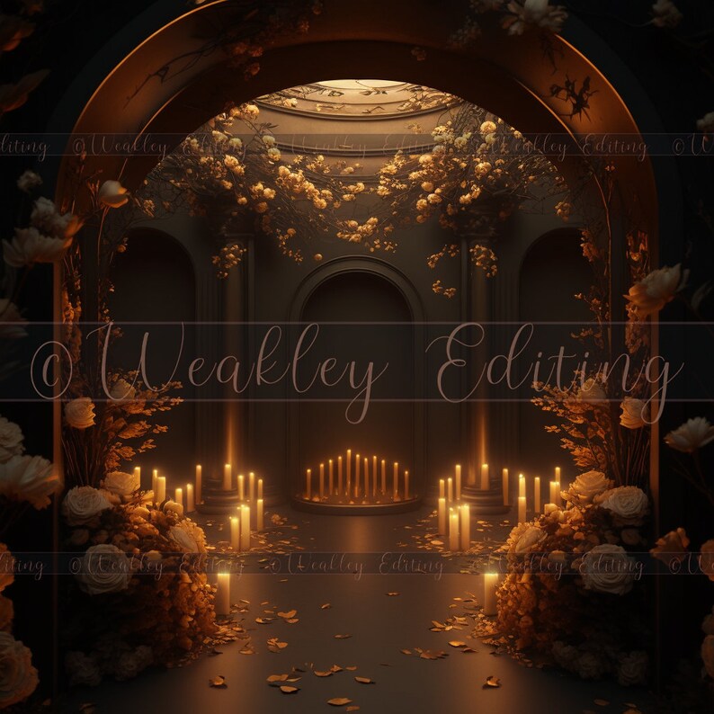 Candlelit Room, Digital Backdrop, Magical Room Digital Background ...
