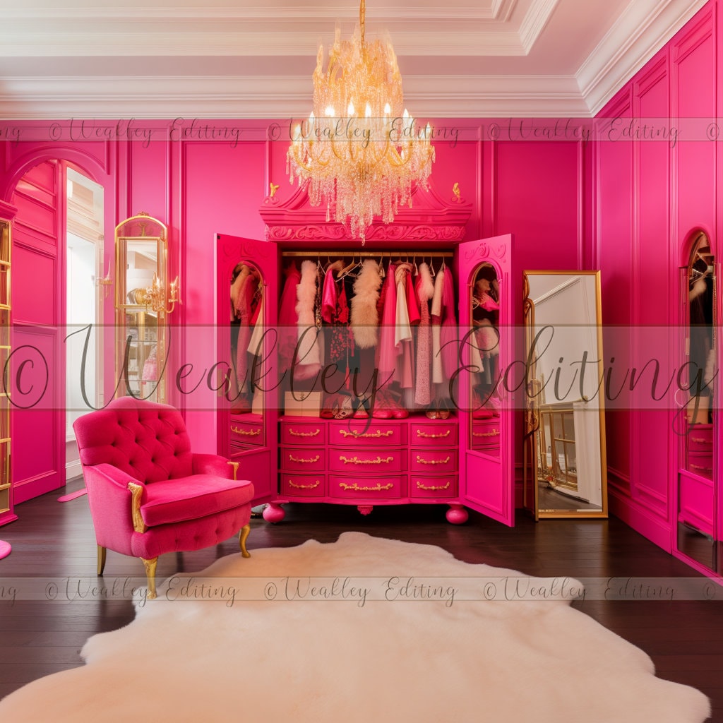 Hot Pink Room, Hot Pink Closet, Digital Background, Overlay, Photoshop ...