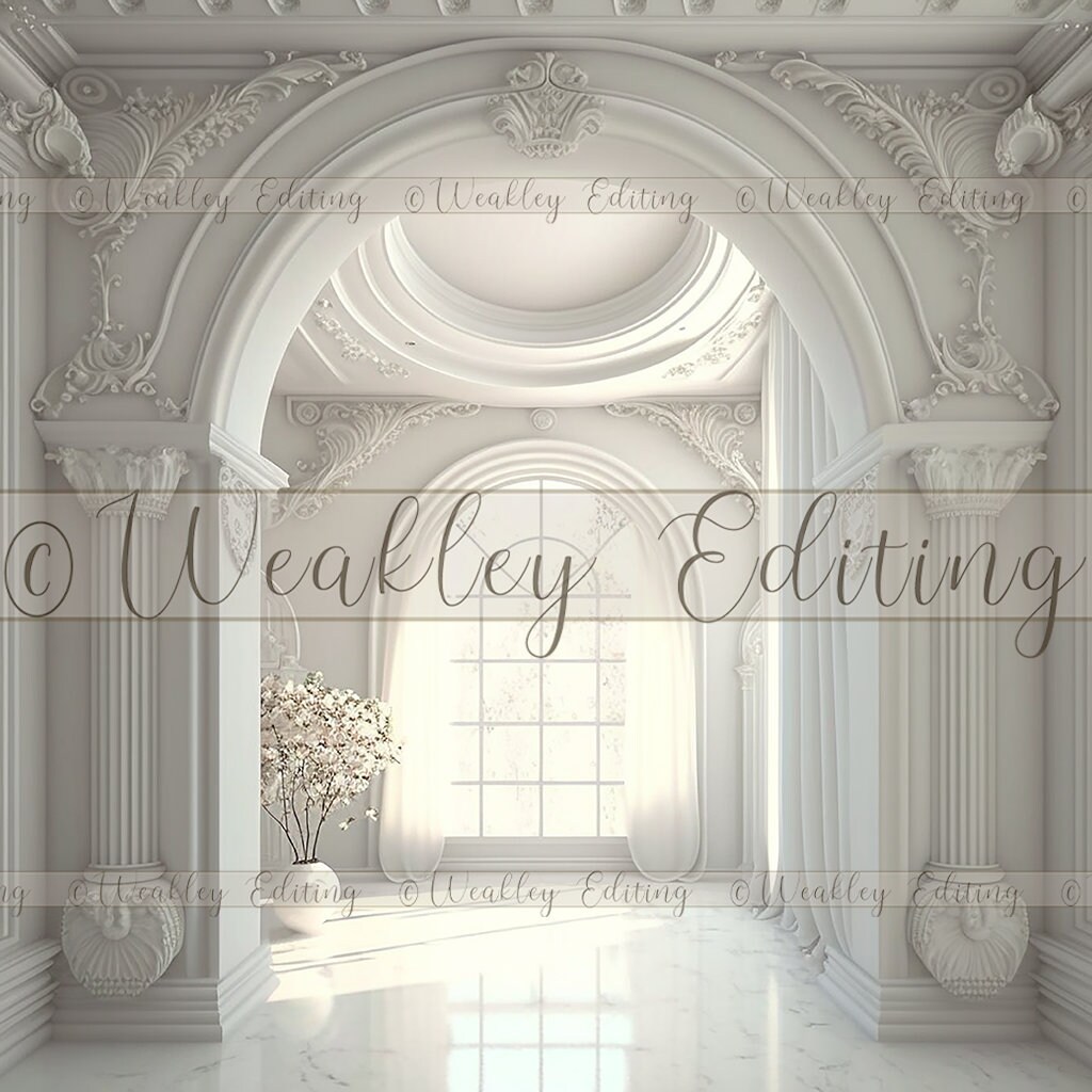 White Room, Digital Backdrop, White Room Digital Background, White ...