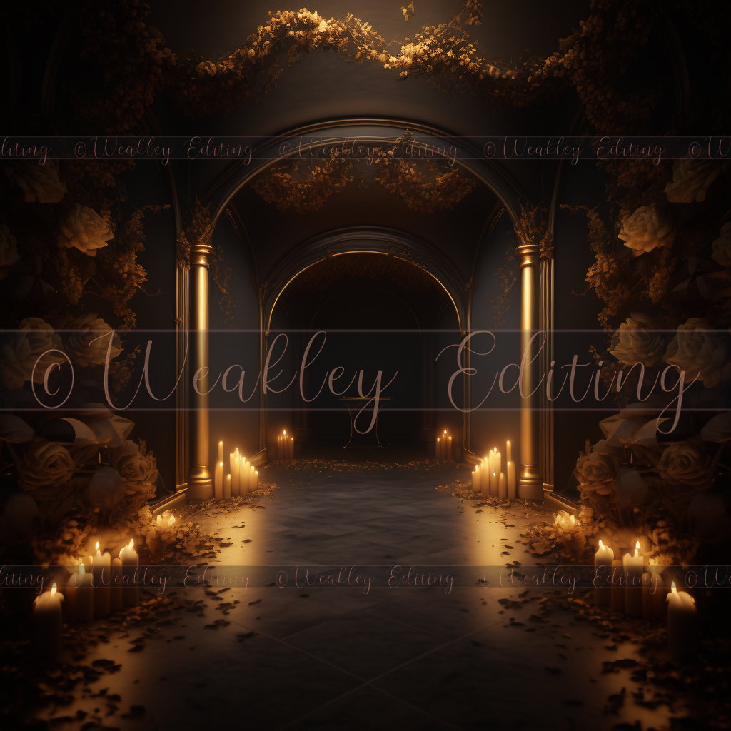 Candlelit Room, Digital Backdrop, Magical Room Digital Background ...
